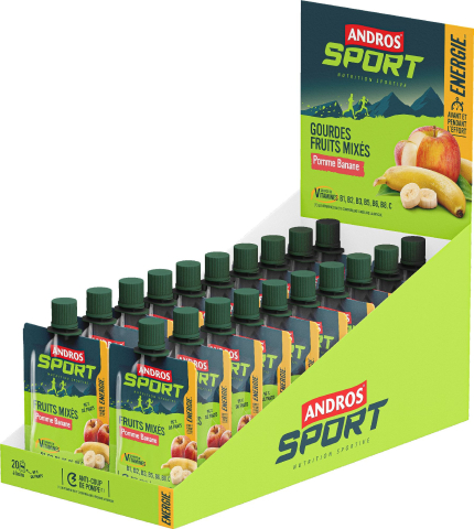 Andros Gourdes de fruits mixés pomme banane 90g | 1.31 € - Culture Vélo