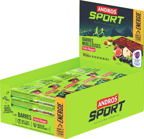 Andros Barres energie fruits rouges 40g | 2.35 € - Culture Vélo