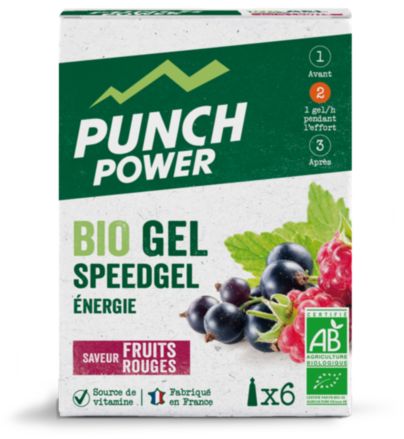 Punch power Speedgel fruits rouges - boîte 6 gels | 15 € - Culture Vélo